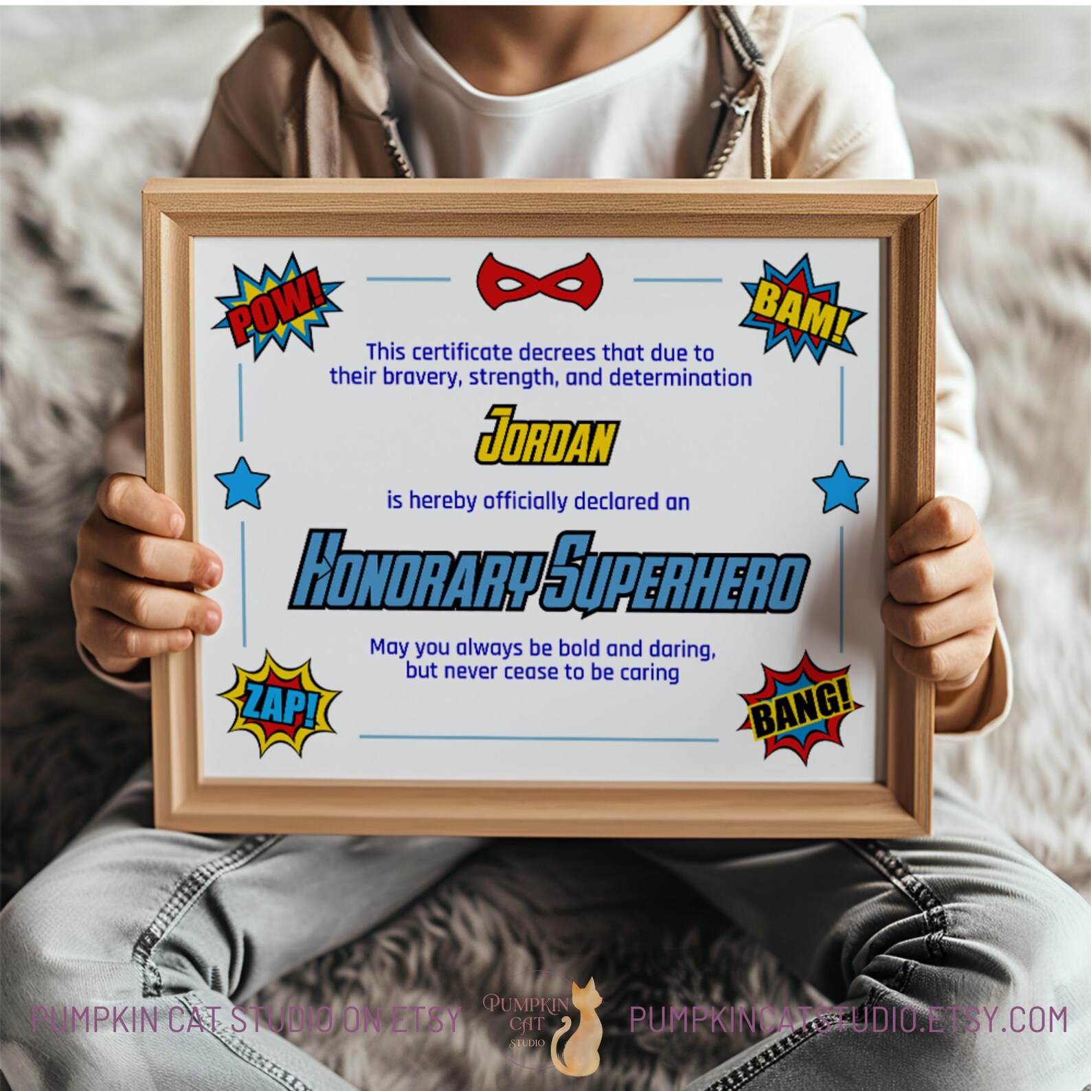 Superhero Certificate - 11x8.5" - Editable Canva Template, Personalized ...