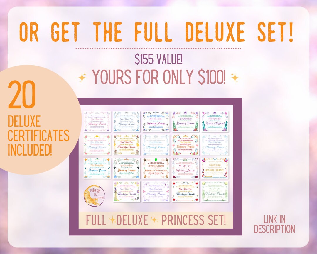 CINDERELLA Themed Princess Certificate PERSONALIZE It Printable ...