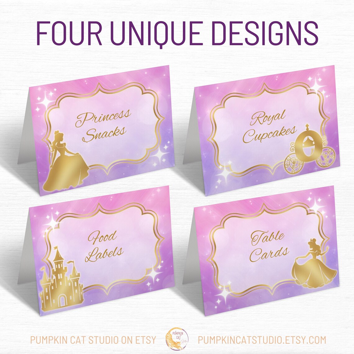 Royal Princess Party Printable Food Label Cards - Girl Birthday Decor ...