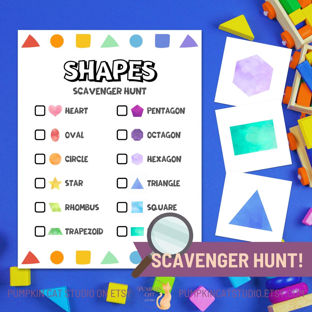 Printable Shapes Scavenger Hunt Game | Kids Learning Activity ...