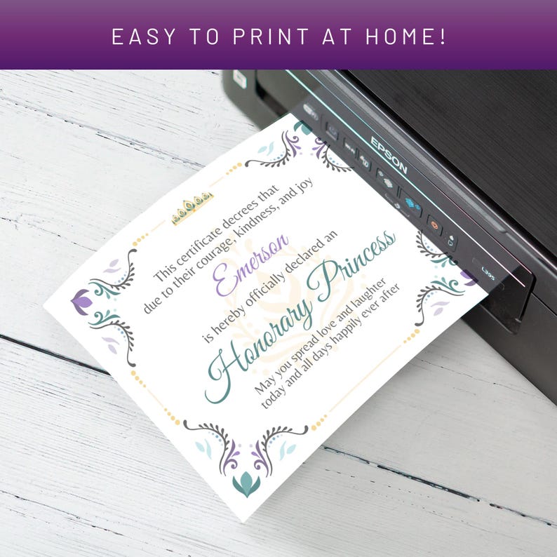 Queen Anna Themed Princess Certificate - 11x8.5" - Editable Canva ...