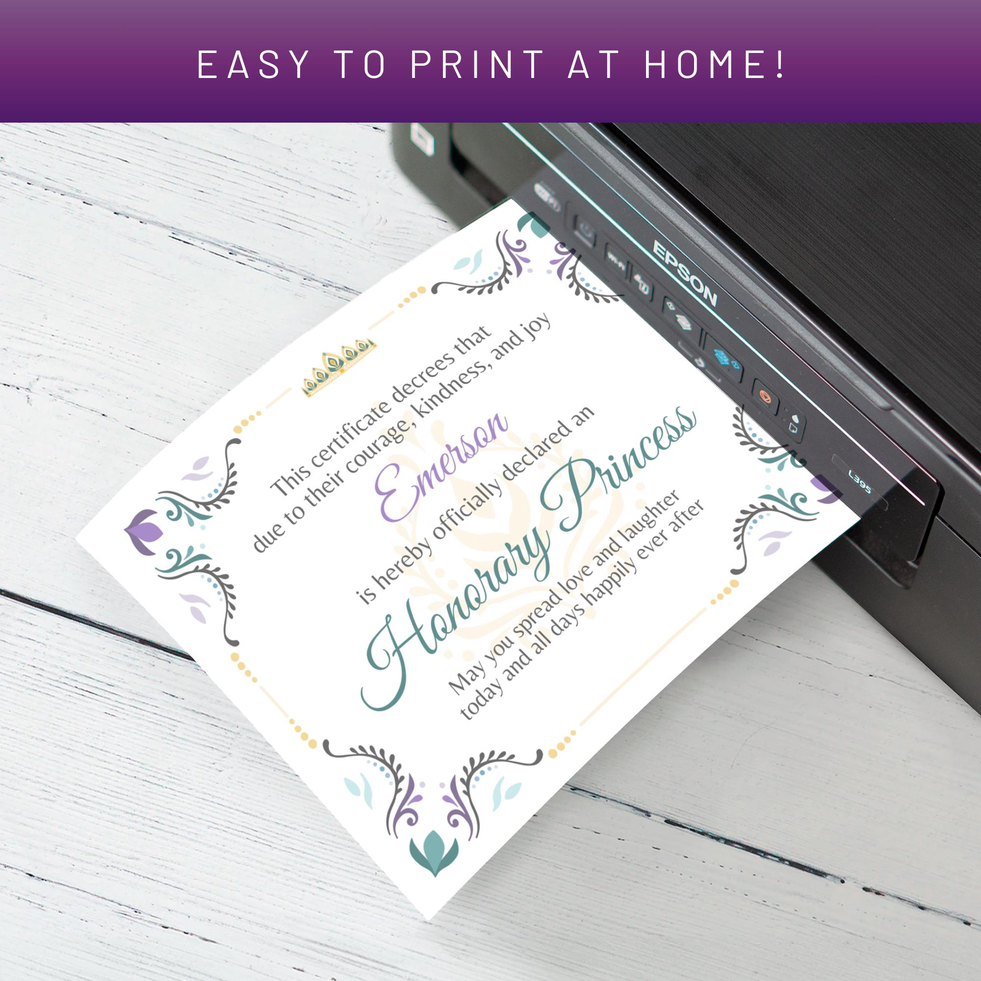 Queen Anna Themed Princess Certificate - 11x8.5" - Editable Canva ...