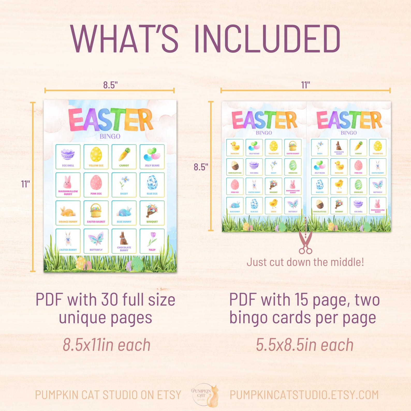 Easter Bingo Set - 30 Bingo Cards - 4x4 Grid - Printable Pdfs - Instant ...