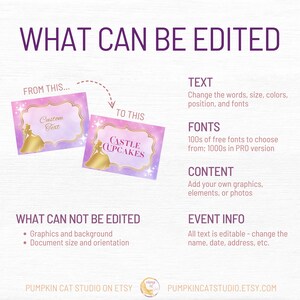 Royal Princess Party Printable Food Label Cards - Girl Birthday Decor ...