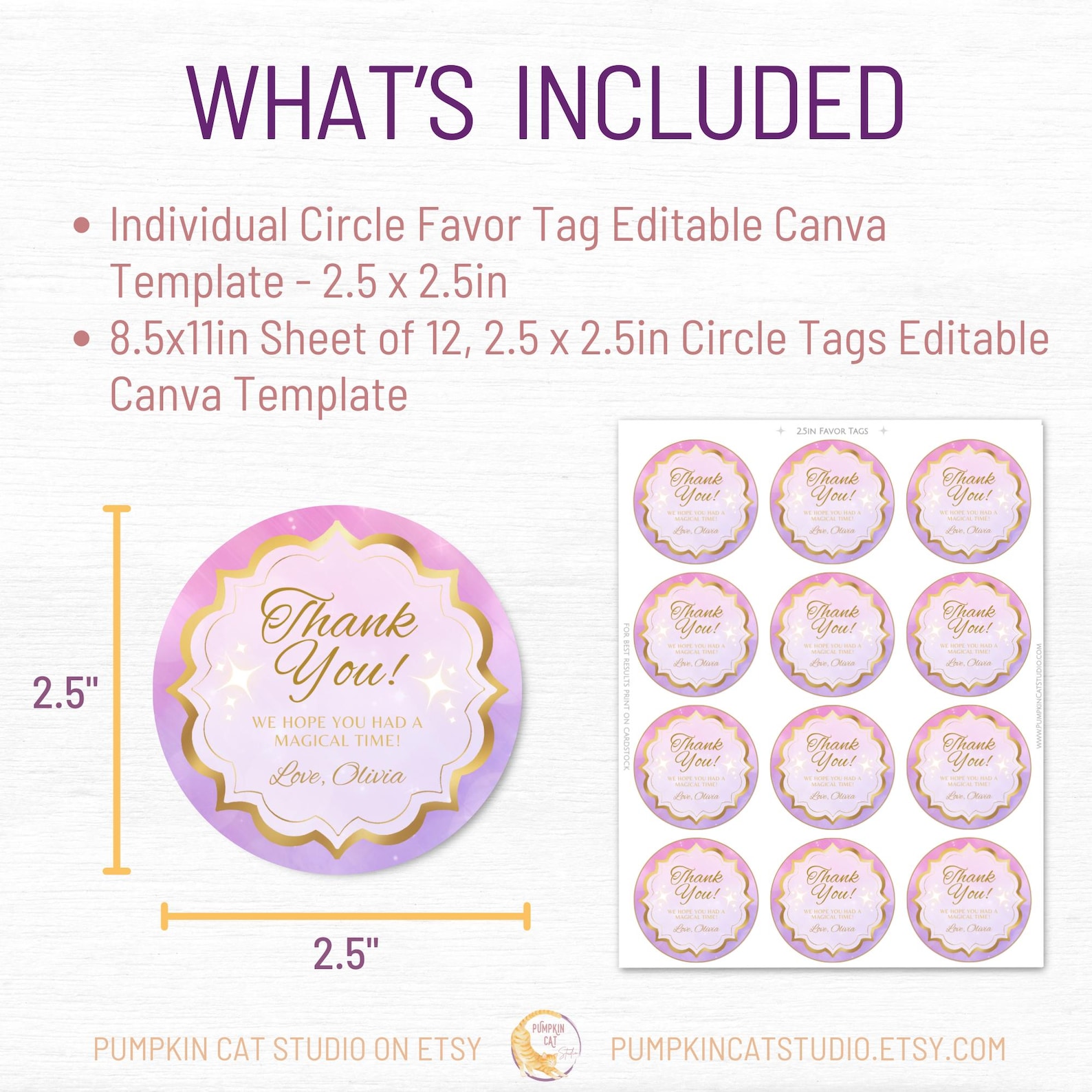 Royal Princess Party Printable Circle Favor Tags - Princess Birthday ...