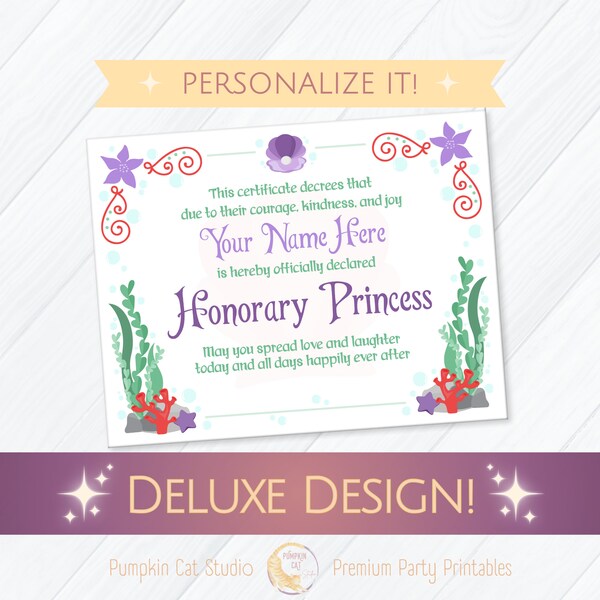 Custom Birthday Certificate Personalized Party Favor and Birthday Gift ...