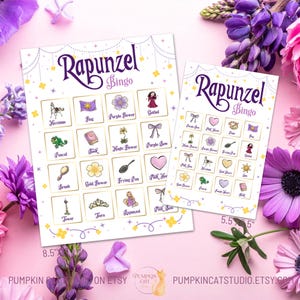 Rapunzel Bingo Game, Tangled Themed Activity, Princess Party Printables ...
