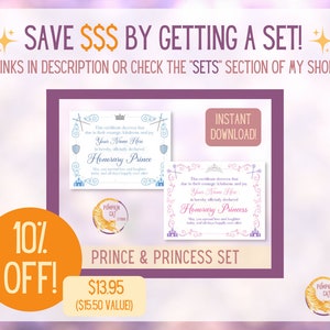 Custom Honorary Prince Certificate Personalized Party Favor and ...