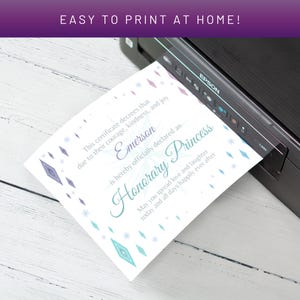 Frozen Spirit Elsa Themed Princess Certificate - 11x8.5" - Editable ...