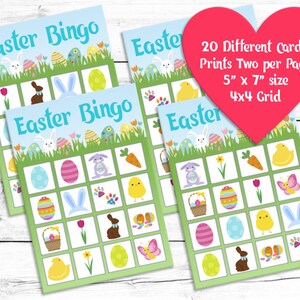 EASTER Bingo! - 20 Players - Printable Pdfs - INSTANT DOWNLOAD - Easter ...