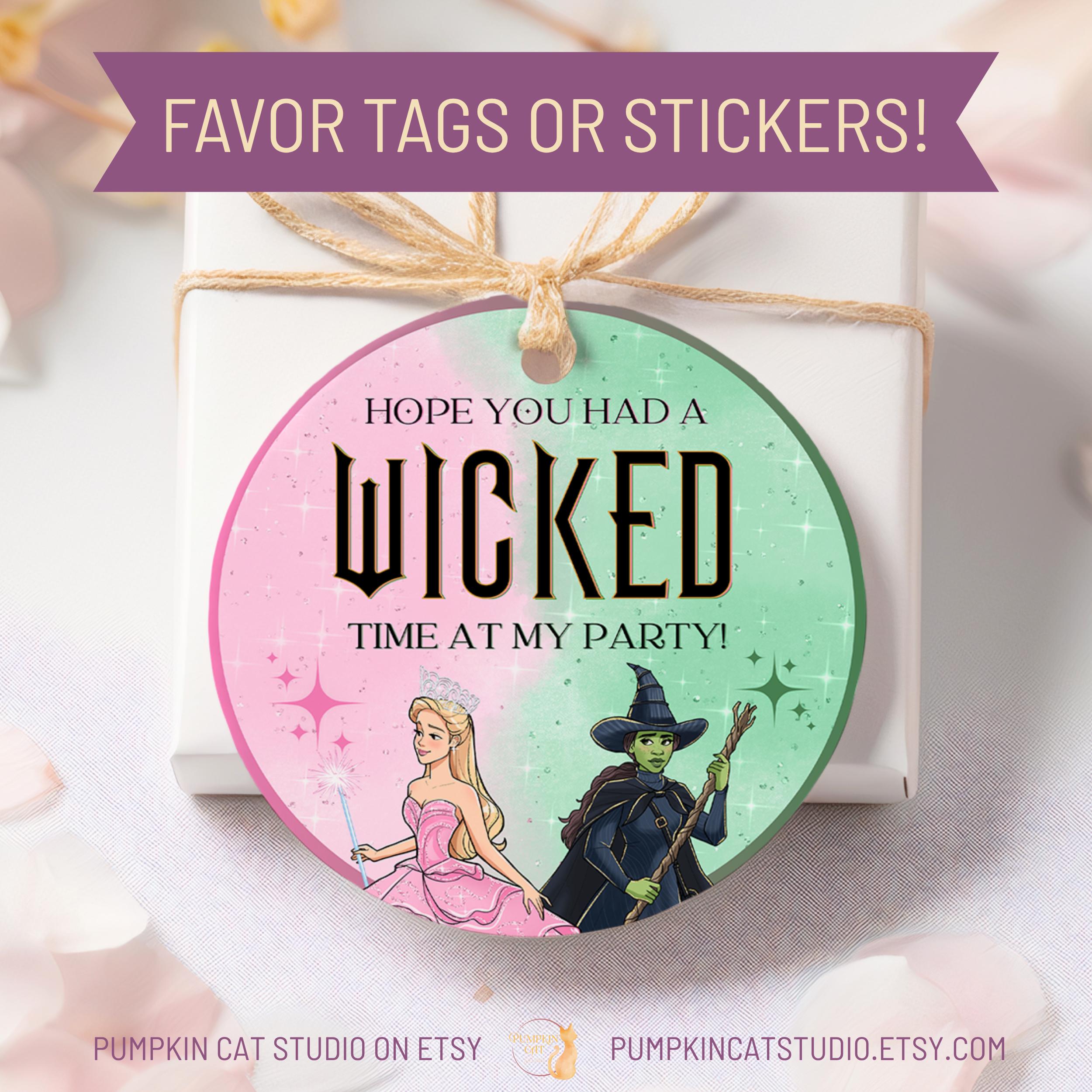Wicked Inspired Printable Favor Tags or Stickers (circle) - Party ...
