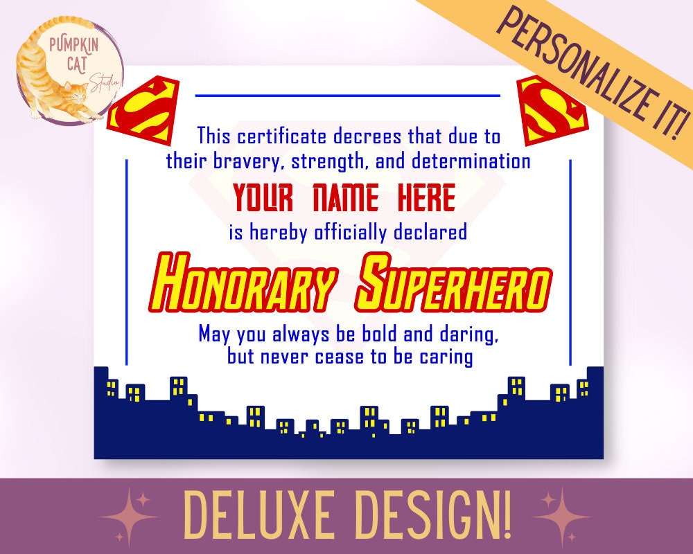 Superhero Certificate Template
