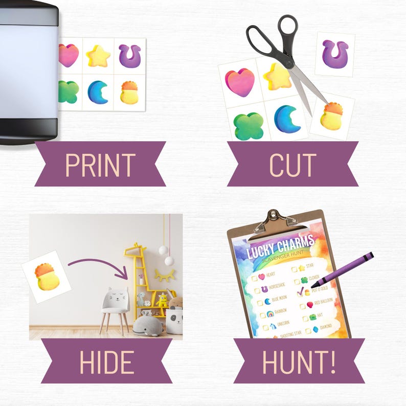 Rainbow Lucky Charms St. Patrick's Day Scavenger Hunt, Printable ...