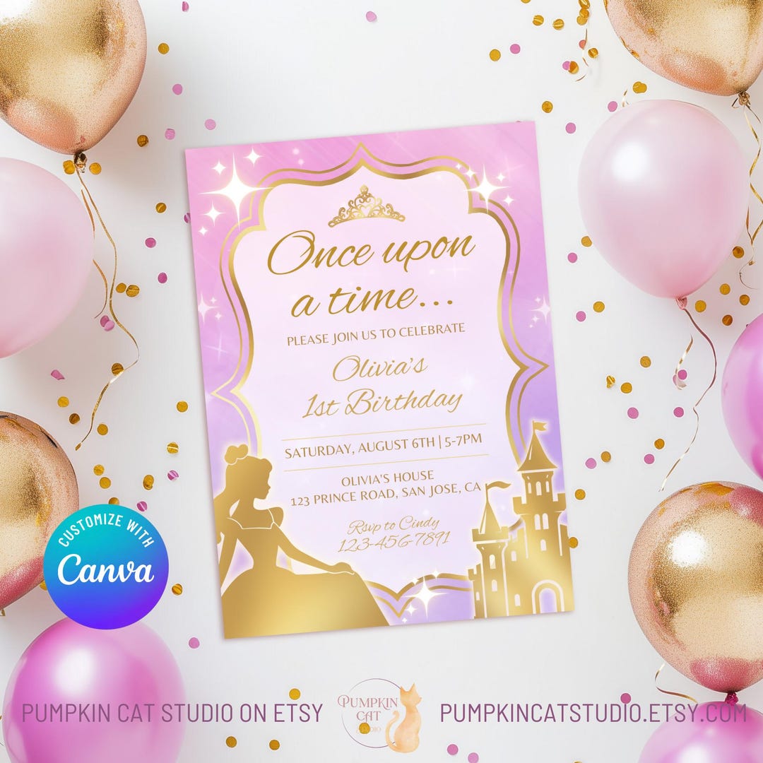 Royal Princess Party Printable Invitations and Evite - Princess ...