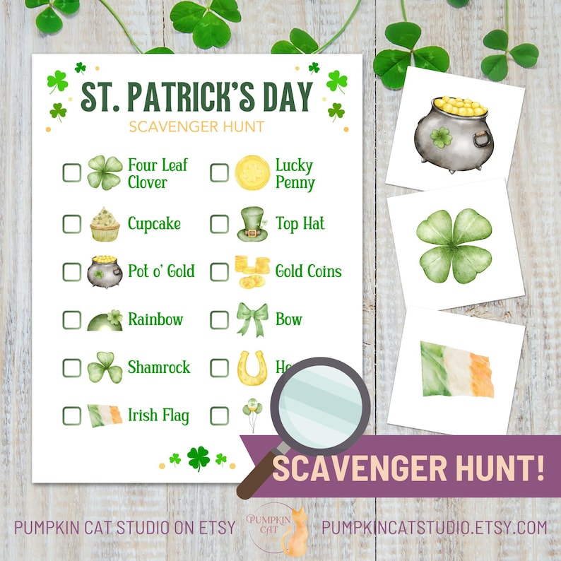 St Patrick's Day Scavenger Hunt, Printable Children's Games, Kids ...