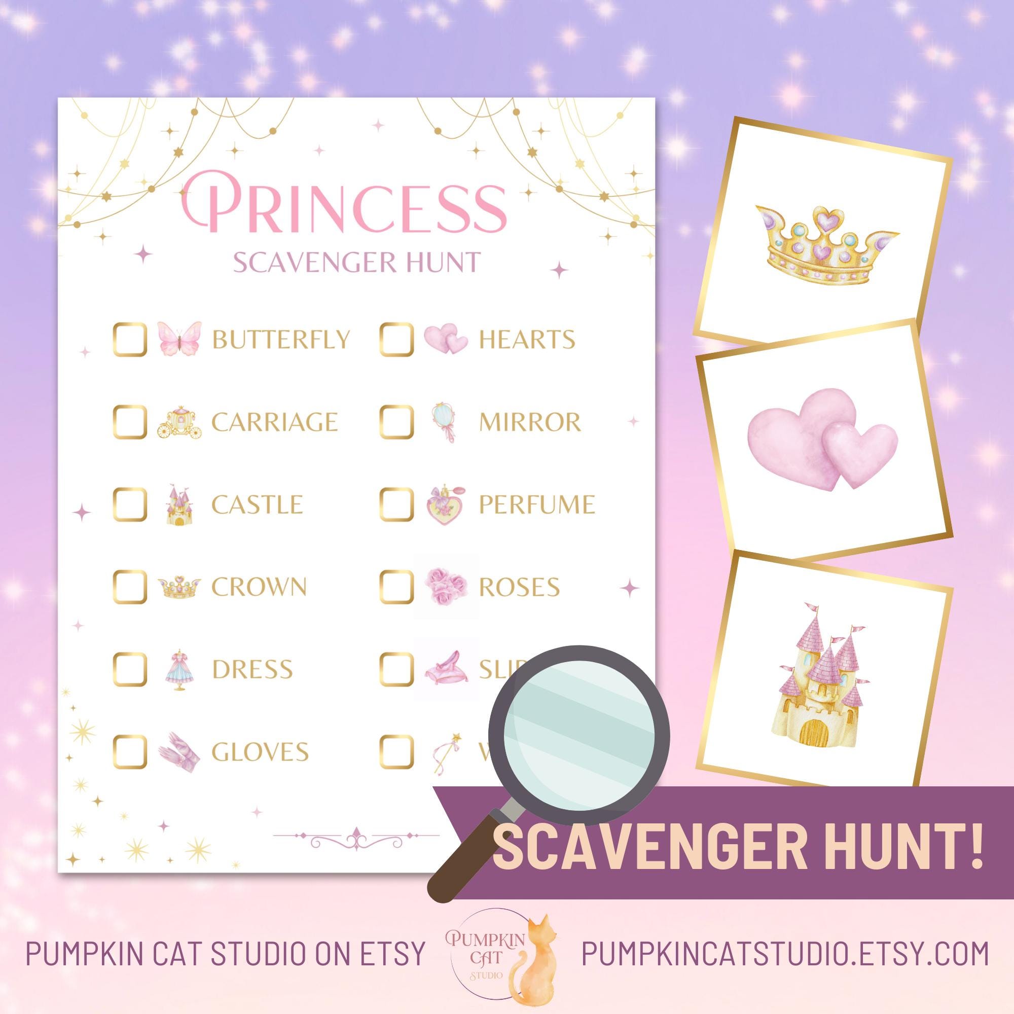 Princess Scavenger Hunt, Printable Children's Games, Kids Indoor ...