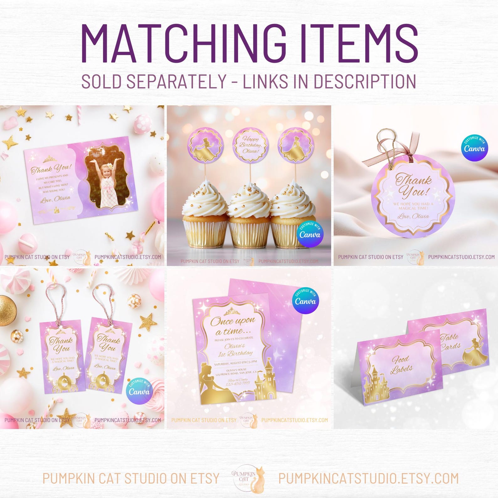 Royal Princess Party Printable Food Label Cards - Girl Birthday Decor ...