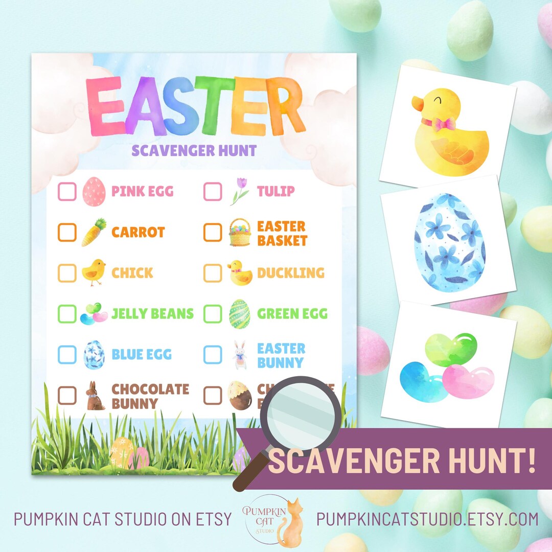 Printable Easter Scavenger Hunt Game - Fun Easter Activity for Kids ...