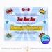Classic Superhero Certificate 11x8.5" - Editable Canva Template ...