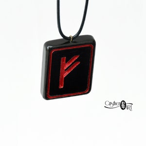 Fehu Rune of Wealth Talisman Necklace Fehu Norse Rune | Etsy