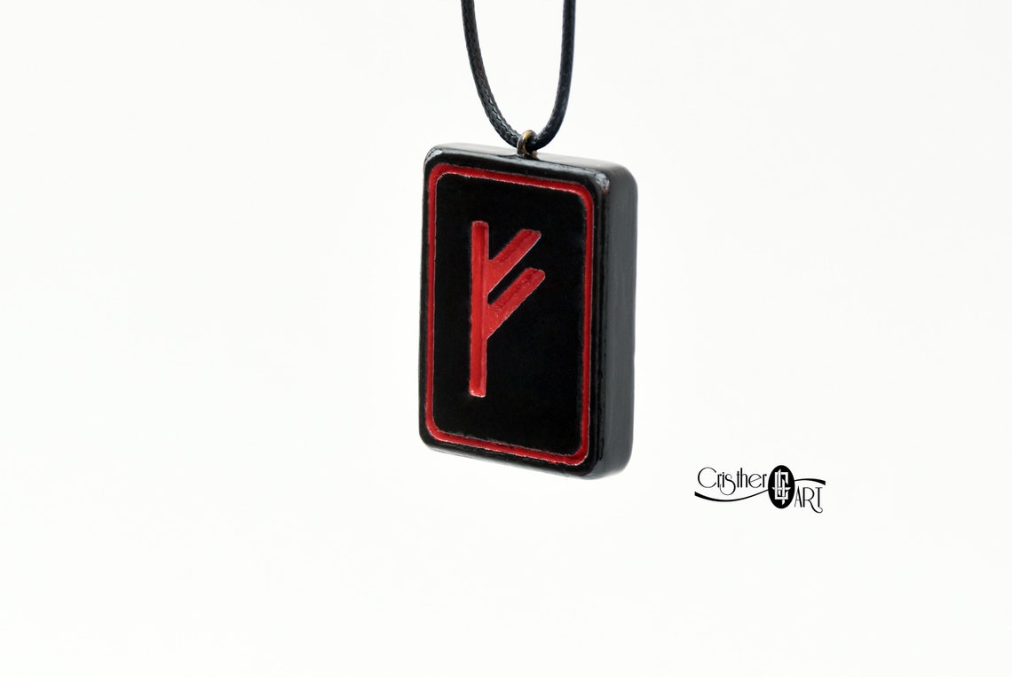 Fehu Rune of Wealth Talisman Necklace Fehu Norse Rune | Etsy