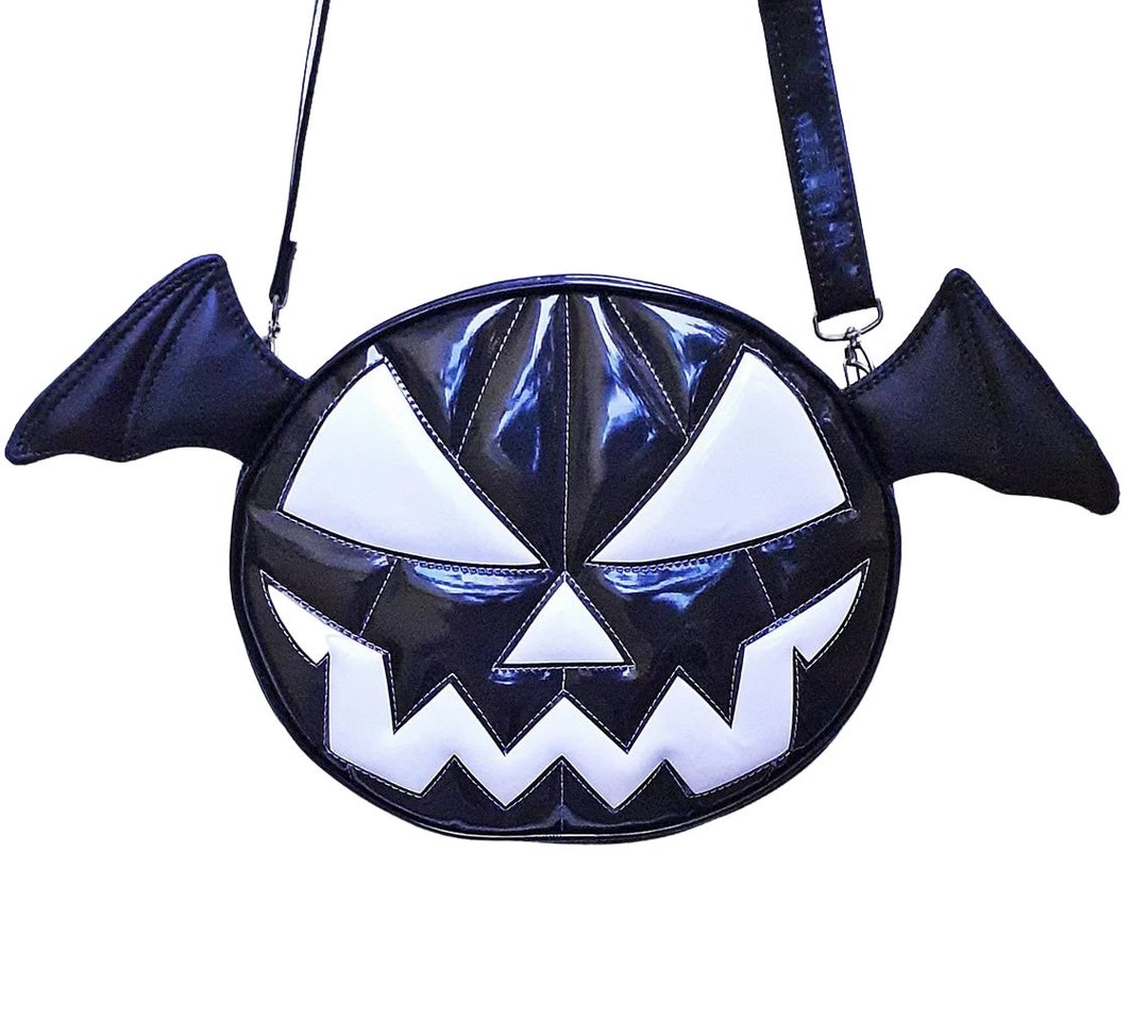 Handmade Nara Prado Halloween Pumpkin Black Vamp Wings Bag - Etsy