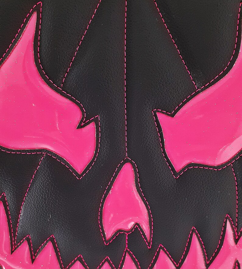 Handcrafted Nara Prado Pumpkin Leather Suitcase Black & Pink | Etsy