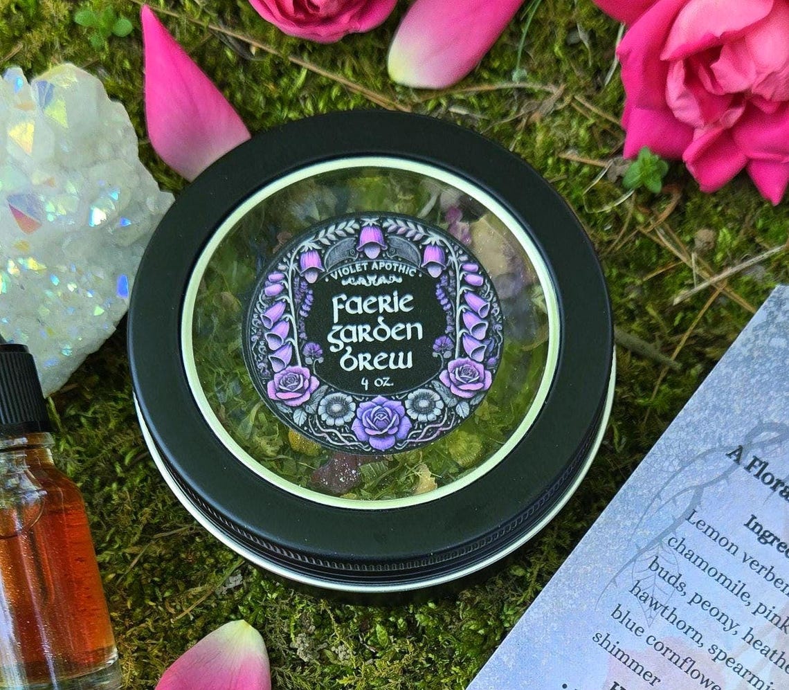 Faerie Garden Herbal Tea: Rose, Lemon Verbena, Edible Shimmer - Etsy