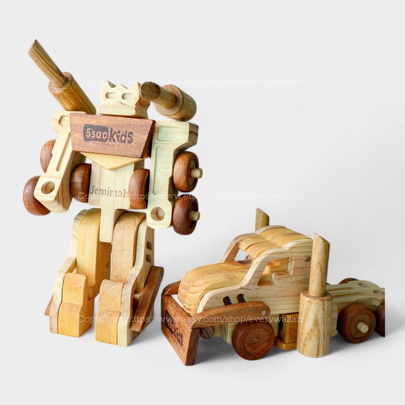 Wood Block Robot - Etsy