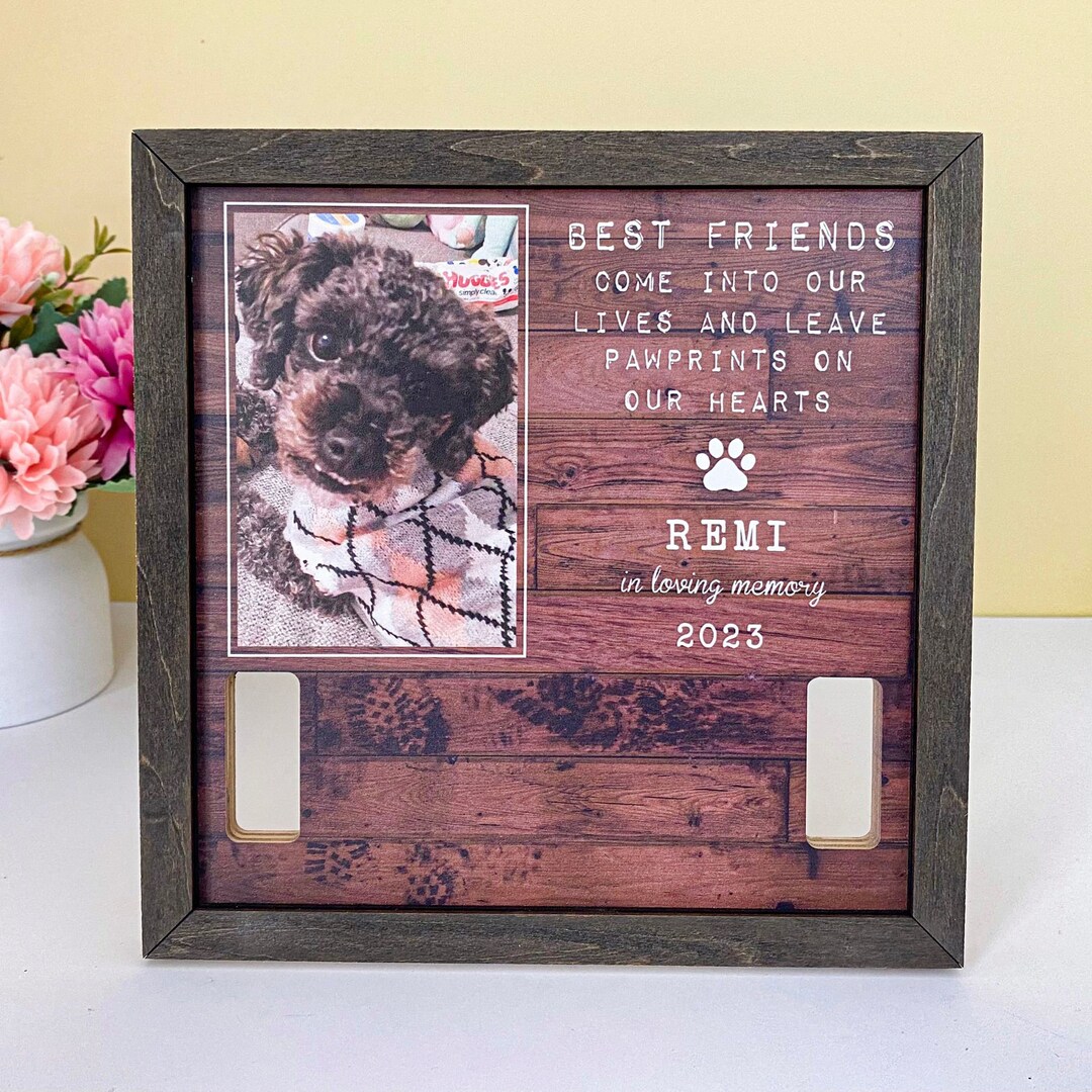 Memorial Pet Loss Frame Dog & Cat, Puppy Memorial Wood Frame With ...