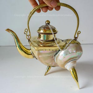 Mother of Pearl Teapots and Cups With Bronze Edges & Copper Coating Sea ...
