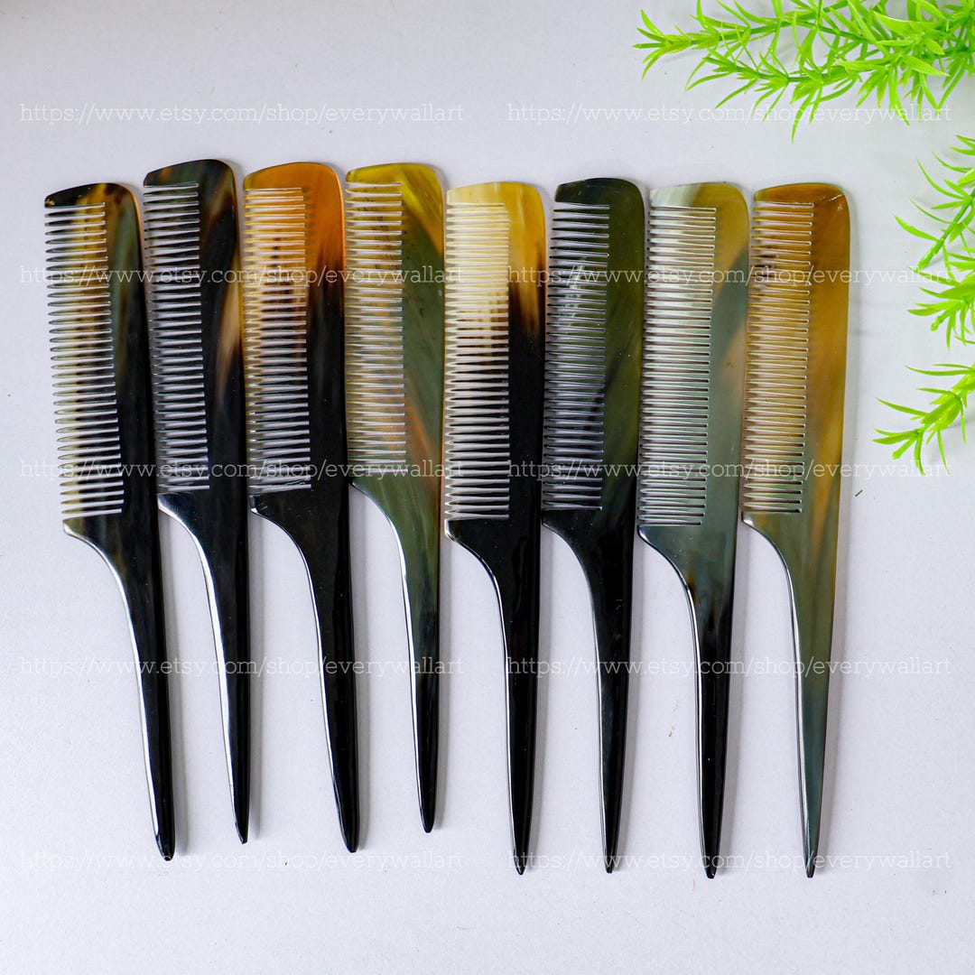 Natural Buffalo Horn Comb, Mouse Tail Ox Horn Comb, Ruffled Hair, Head ...