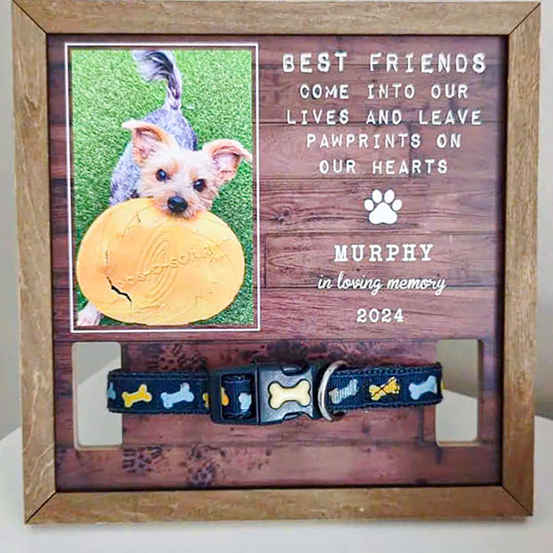 Dog Cat Memorial Pet Loss Frame - Pet Sympathy Gift Puppy Memorial Wood ...