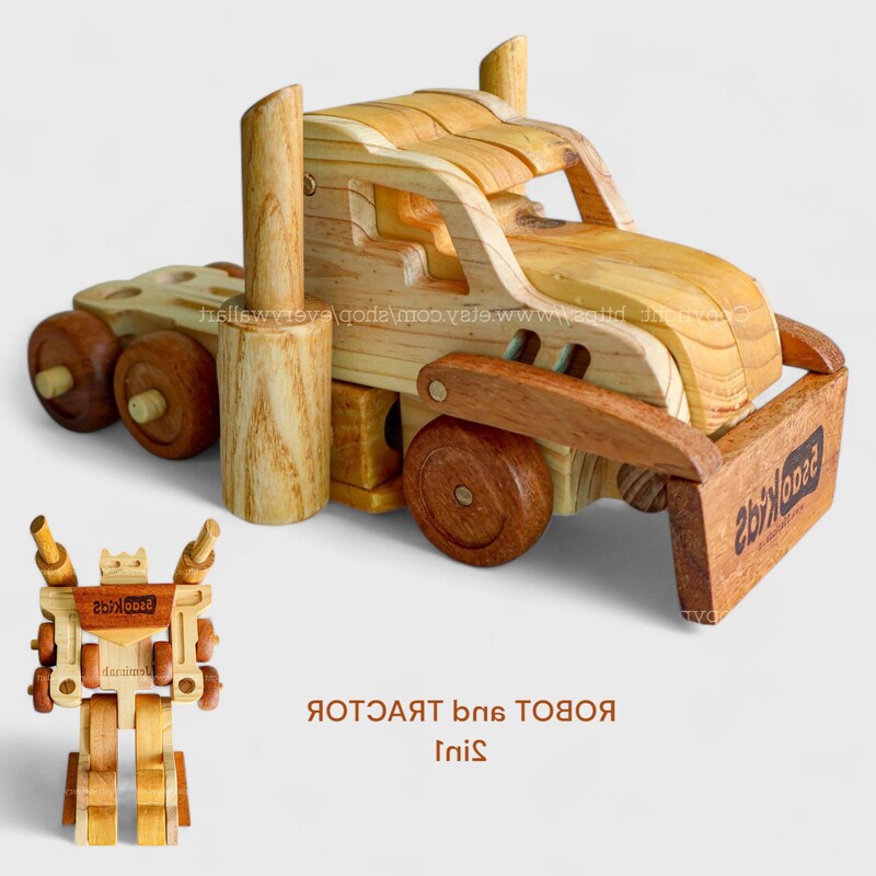 Wood Block Robot - Etsy