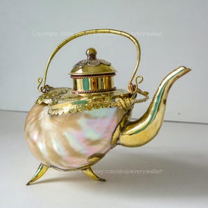 Teapots and Cups With Bronze Edges & Copper Coating Mother of Pearl Sea ...