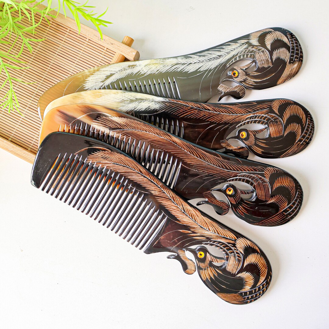 Phoenix Roll Natural Buffalo Horn Comb Symbol of Virtue & Grace, Anti ...