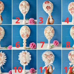 12 Styles Seashell Mirror Hand Mirror Ocean Vortex Natural Seashell ...