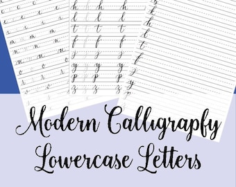 Modern Calligraphy Uppercase Letters Worksheets 6 PDF - Etsy