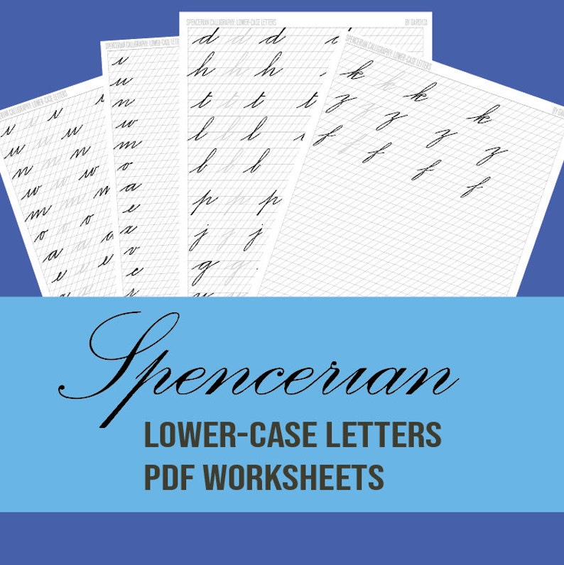 Spencerian Calligraphy Practice 6 Pages PDF: Lowercase Letters - Etsy