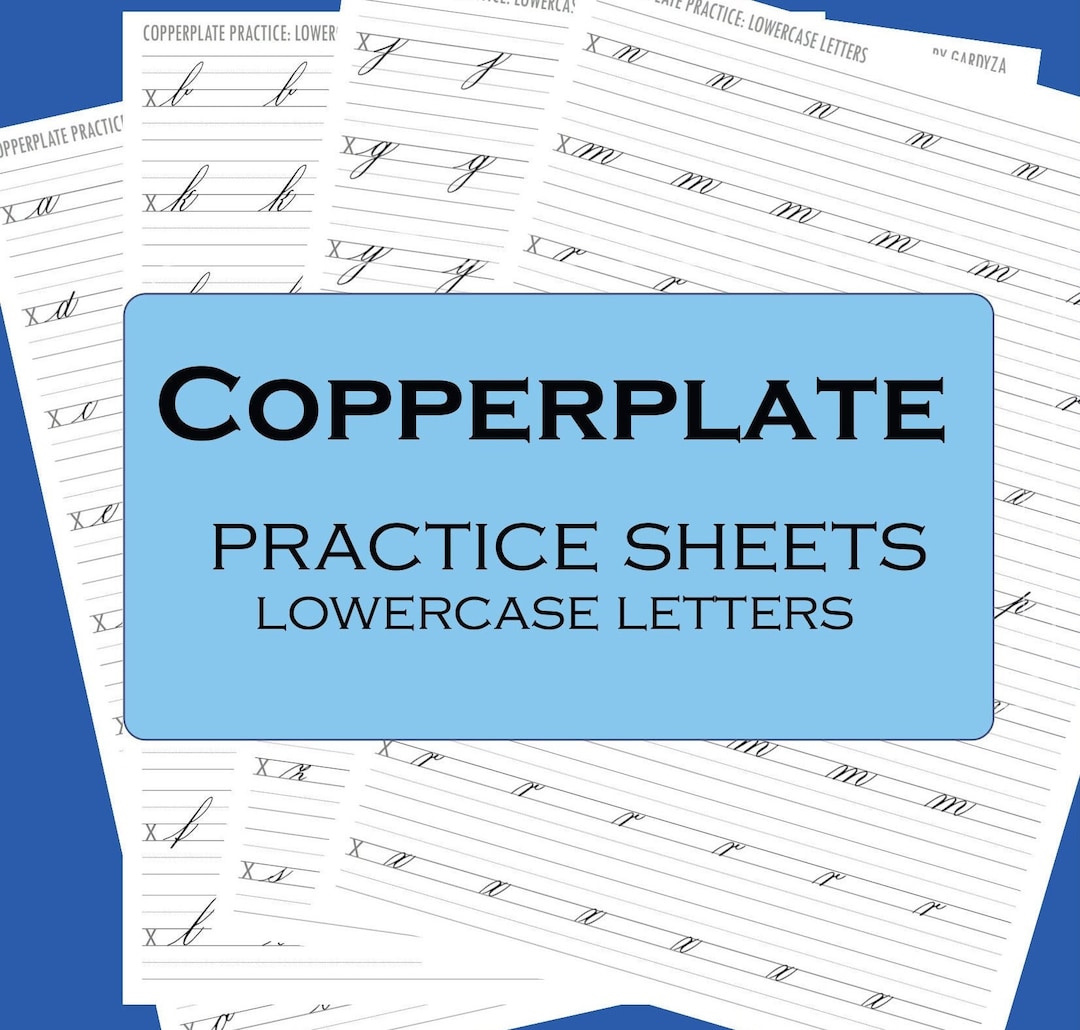 Copperplate Calligraphy Practice 5 Pages PDF: Lowercase Letters - Etsy