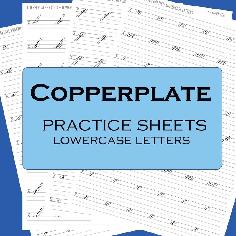 Copperplate Lowercase Calligraphy Practice Sheets - Etsy