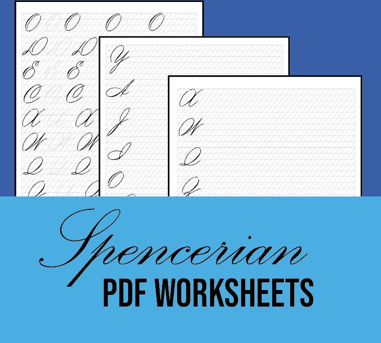 Spencerian Calligraphy Practice 4 Pages PDF: Uppercase Letters - Etsy
