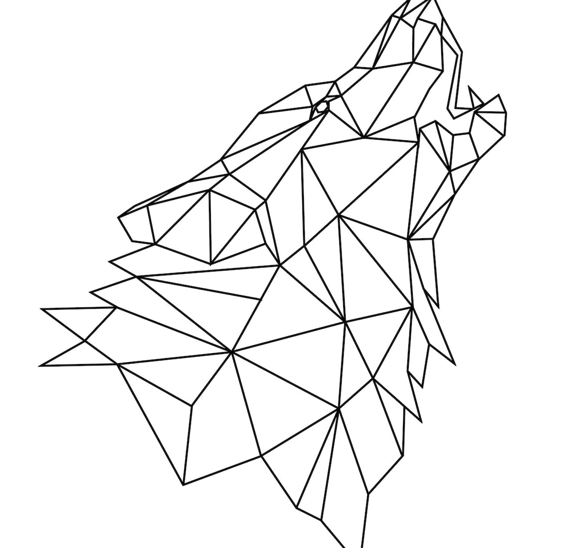 Loup tête modèle impression numérique loup tête géométrique | Etsy