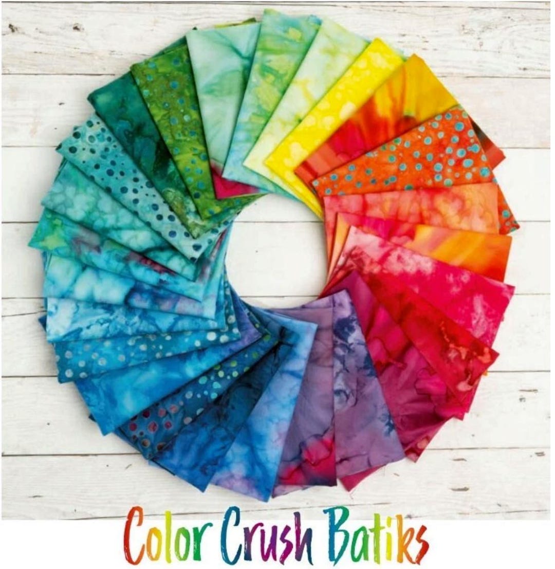 Color Crush Batiks 38 Fat Quarter Bundle by MODA Rainbow Spectrum of ...