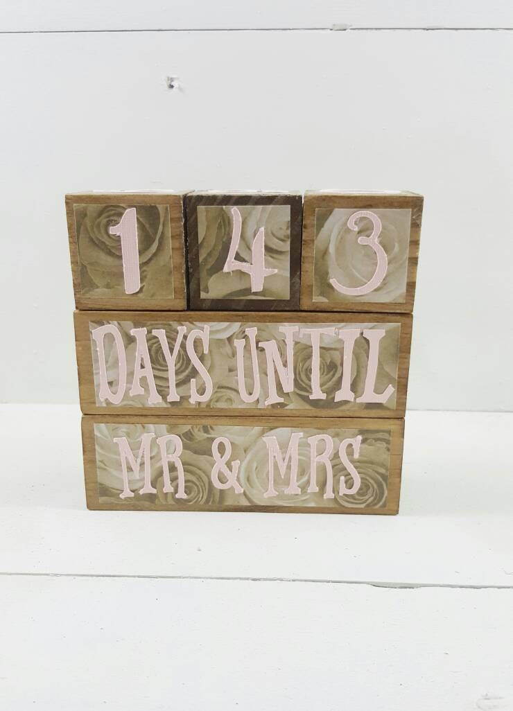 Wedding Countdown Countdown Blocks Engagement Gift Gift - Etsy