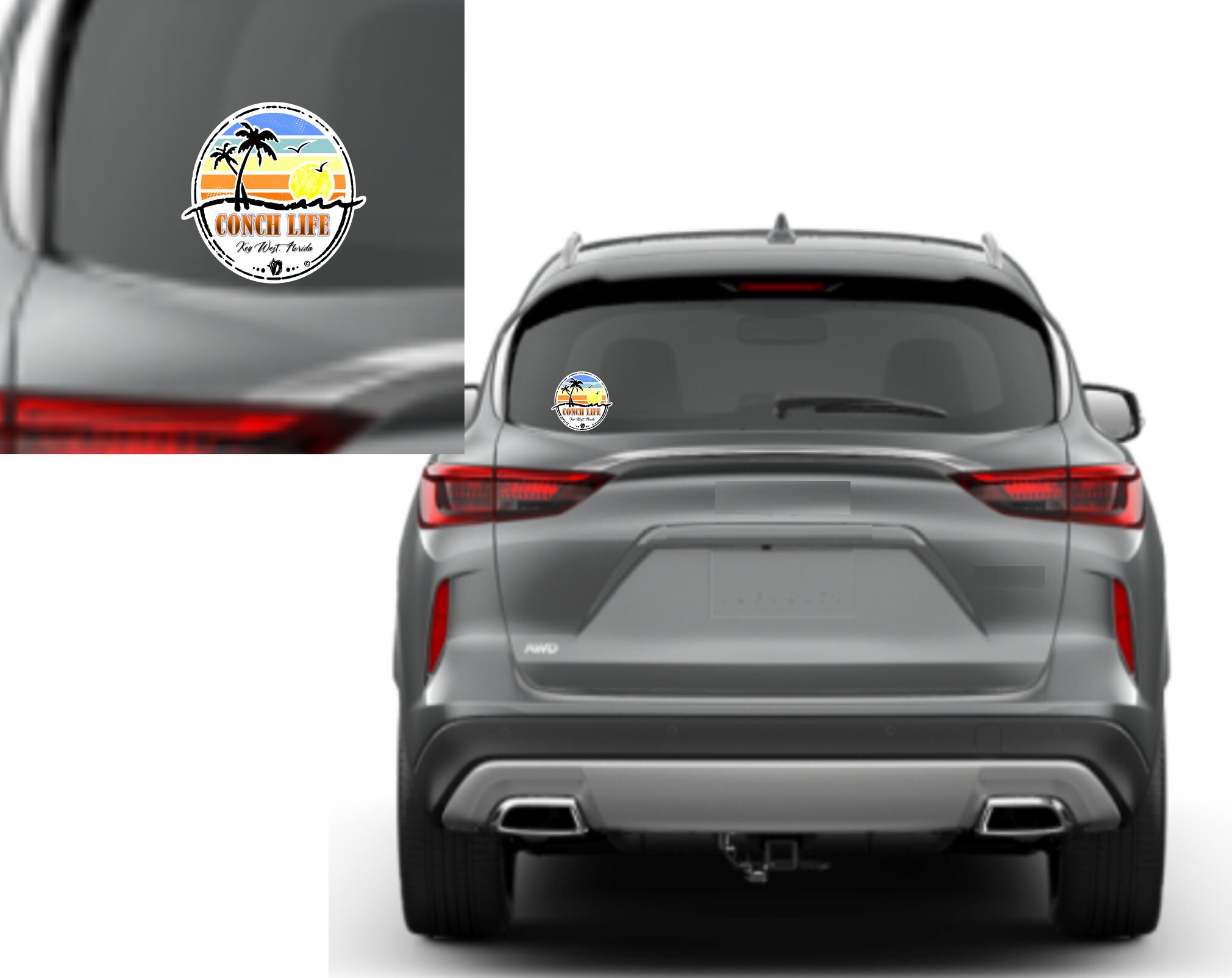 Conch Life Vintage Sunset Decal, Gift for Mom,her, Girlfriend, Beach ...