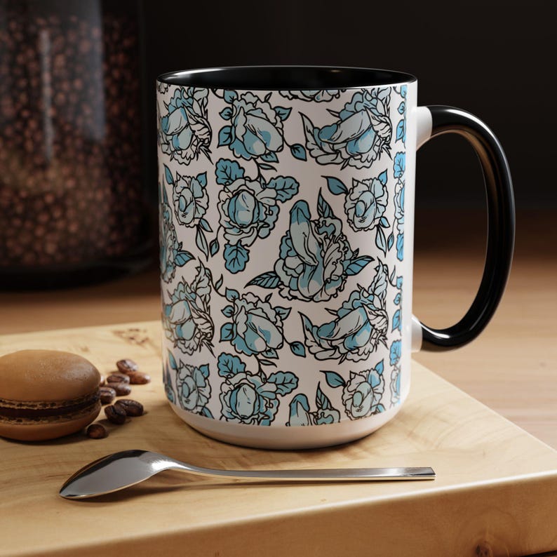 Funny Adult Humor, Floral Penis Cup, Sexy P Black Mug, Accent Coffee ...