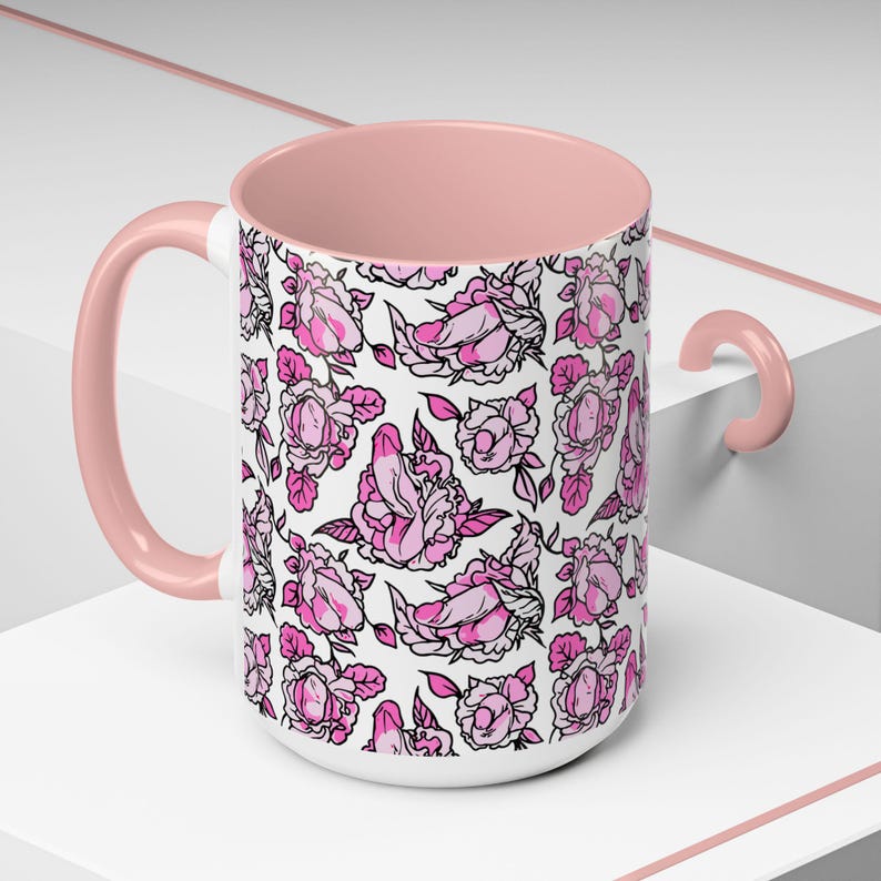 Funny Adult Humor, Floral Penis Cup, Sexy P Black Mug, Accent Coffee ...