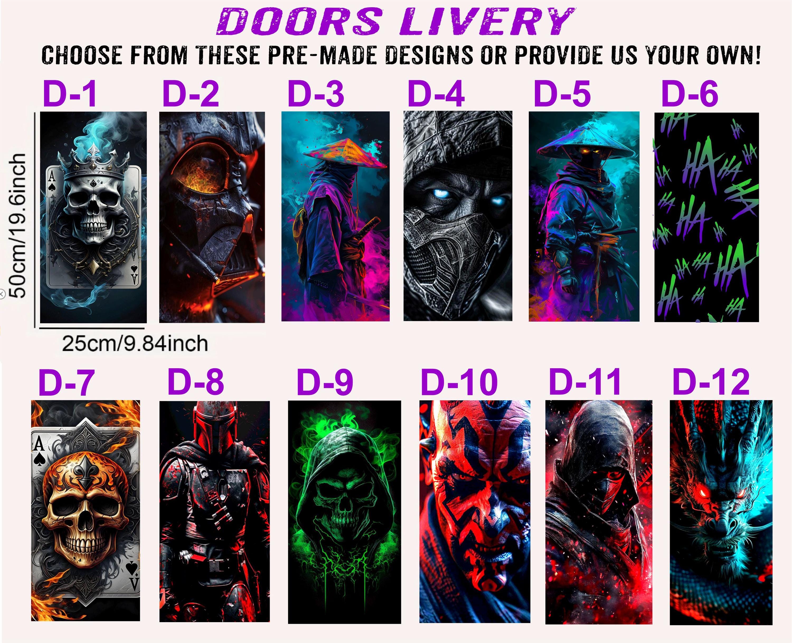 Car Doors Livery Pillar Decal Sticker Wrap - ANY IMAGE - High Quality ...