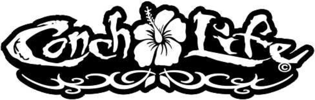 Conch Life Hibiscus Decal: Tribal Island Style (5x14in) - Etsy